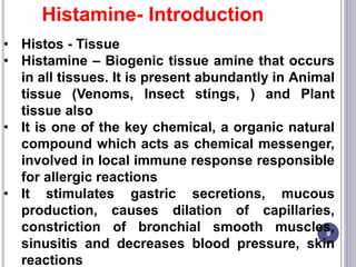 Allergy, Histamines and antihistamines | PPTX