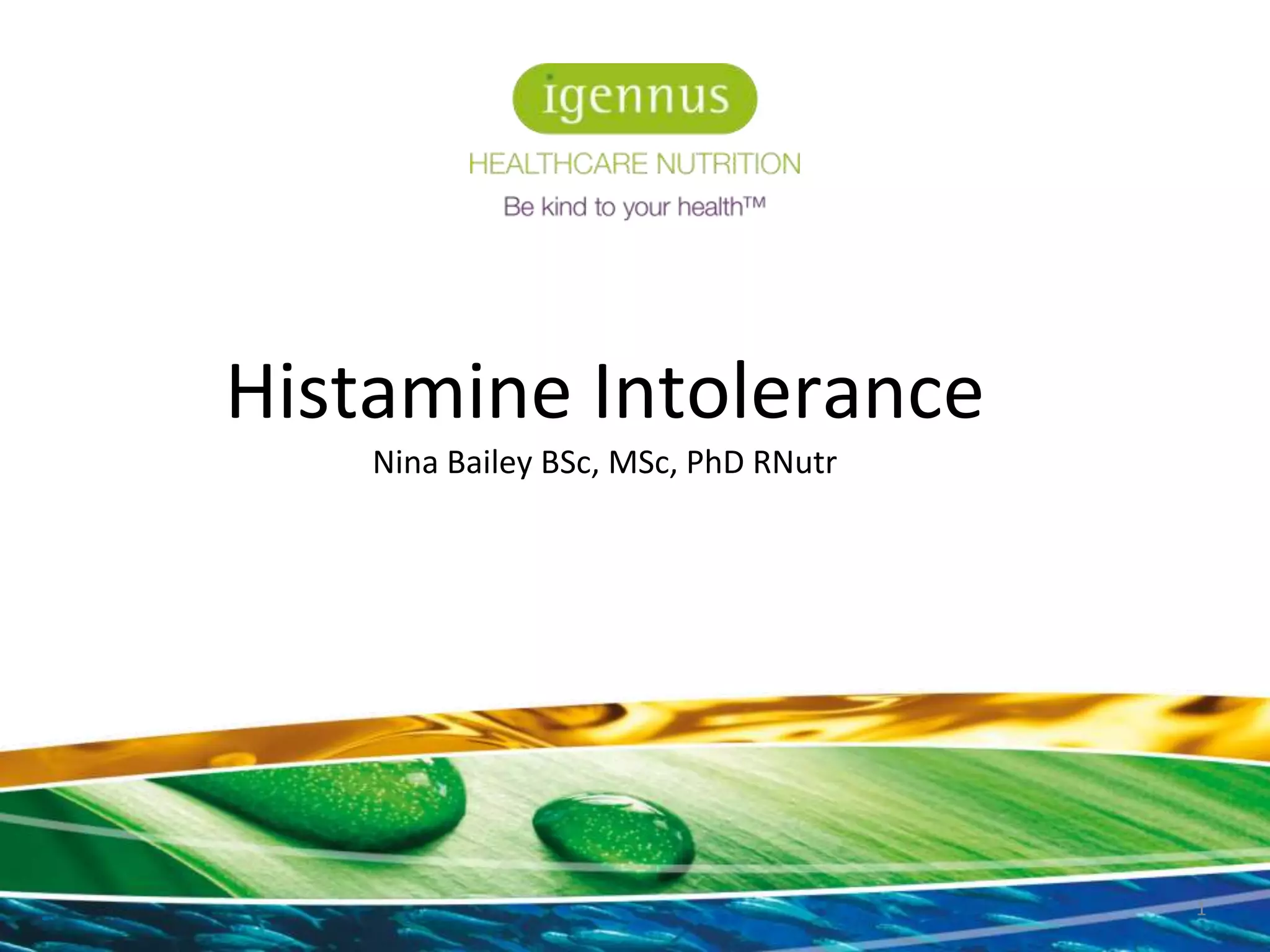 Managing histamine intolerance | PPTX