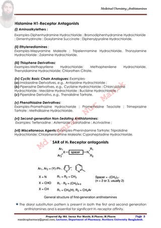 Histamin-Medicinal Chemistry MANIK | PDF