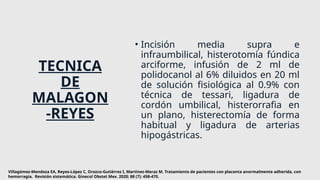 Tecnicas e historia de las HISTERECTOMIA OBSTETRICA | PPTX