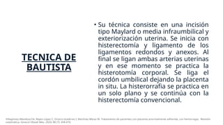 Tecnicas e historia de las HISTERECTOMIA OBSTETRICA | PPTX