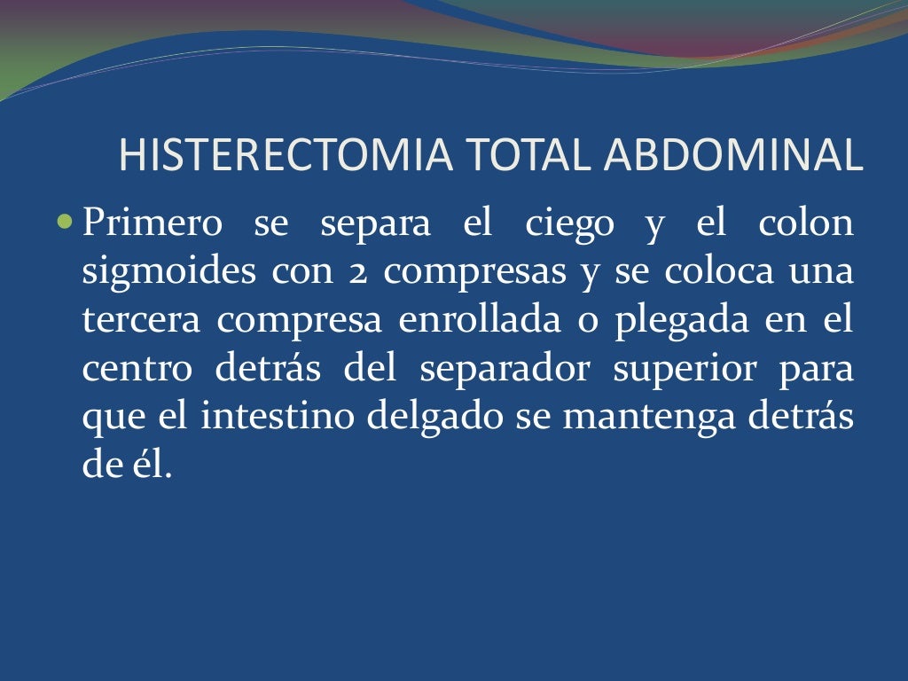Histerectomia total abdominal tecnica quirúrgica