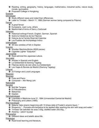 Facts about Jose Rizal | PDF