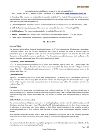 HISTOCHEMICAL STUDIES OF ENZYMES INVOVED IN HORMONAL REGULATION IN FISH ...