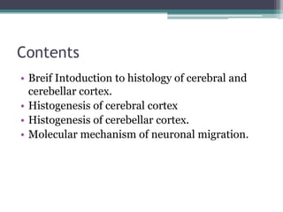 Histogenesis of cerebral cortex and cerebellar cortex, NIT.pptx