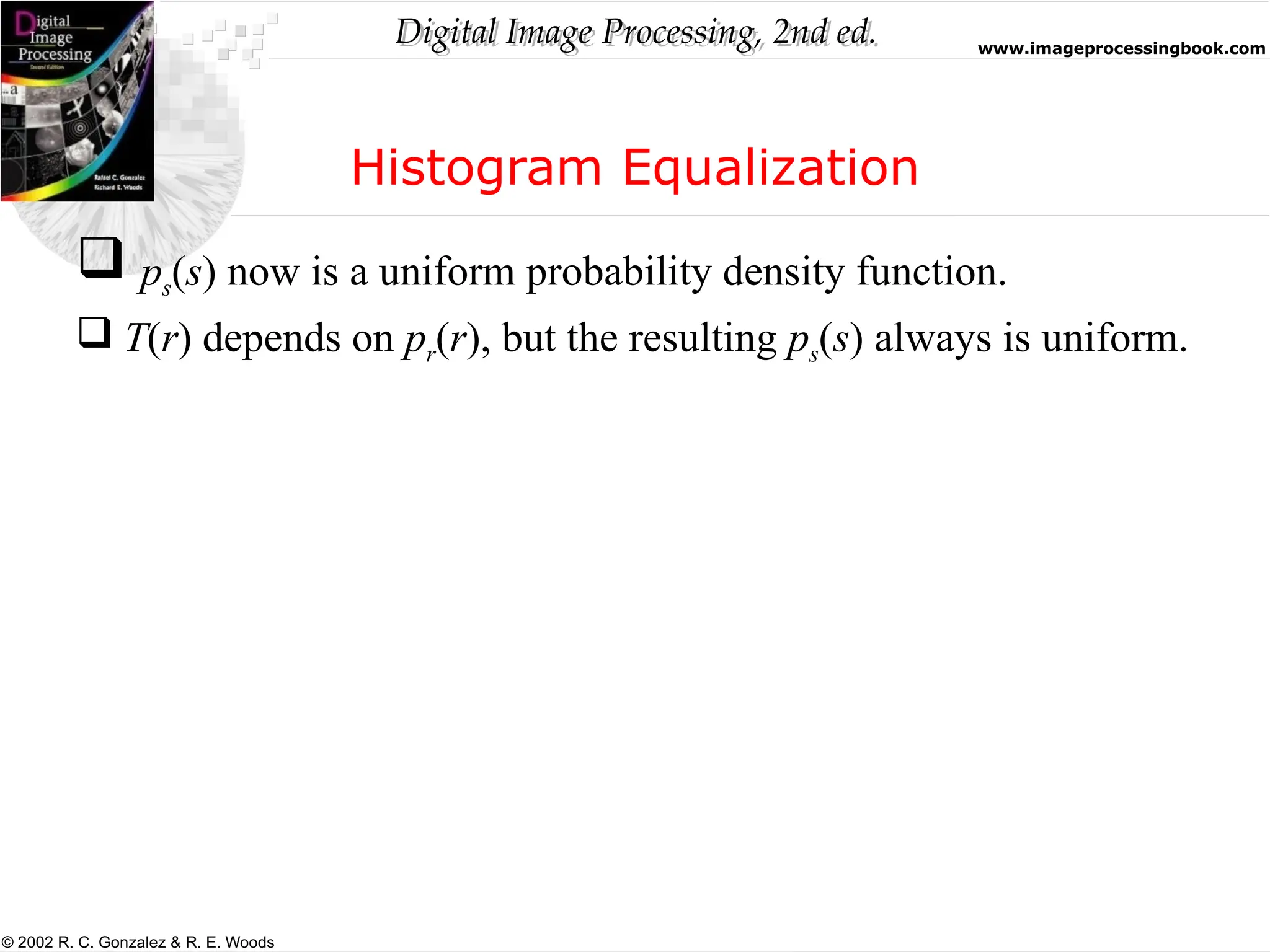 Histogram equalization and matching - Digital Image Processing | PPTX