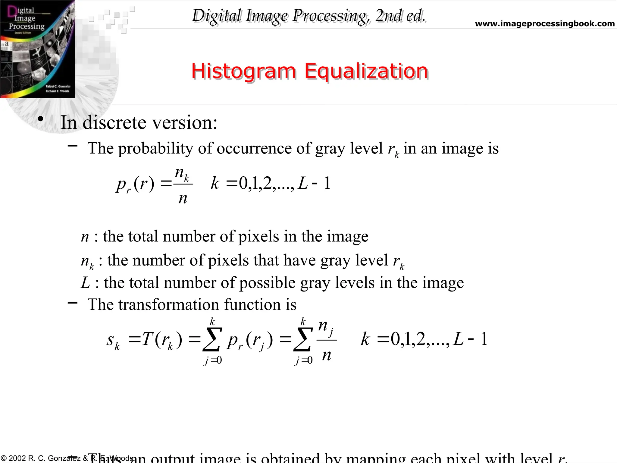 Histogram equalization and matching - Digital Image Processing | PPTX