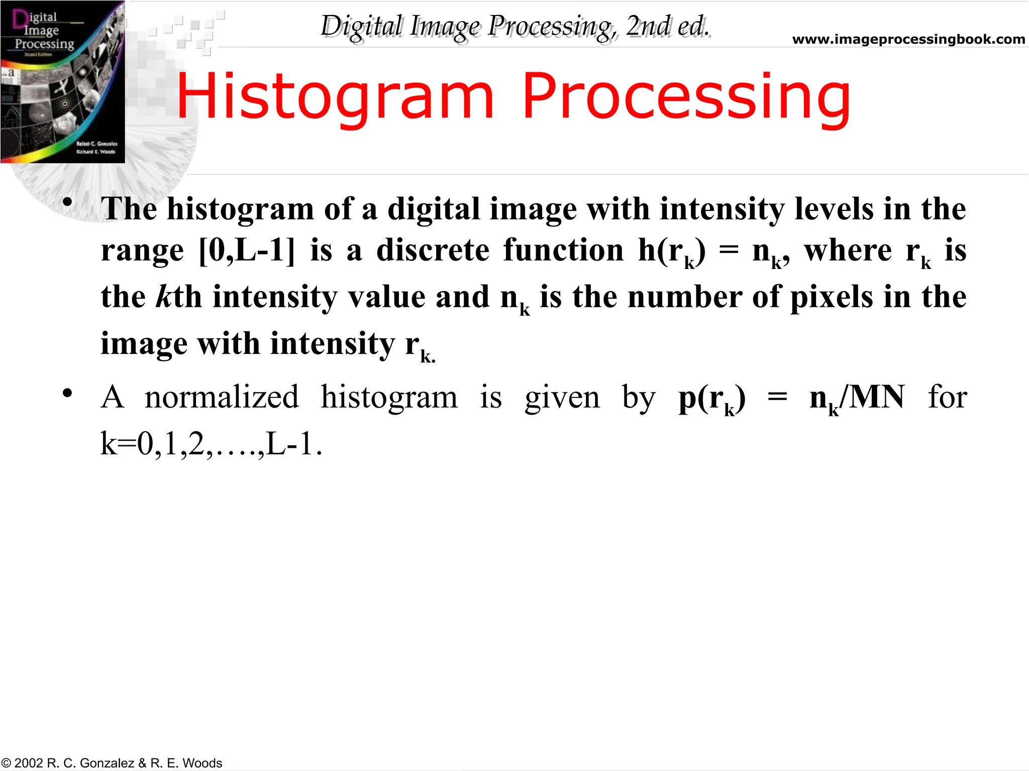 Histogram equalization and matching - Digital Image Processing | PPTX