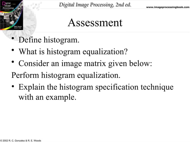 Histogram equalization and matching - Digital Image Processing | PPTX