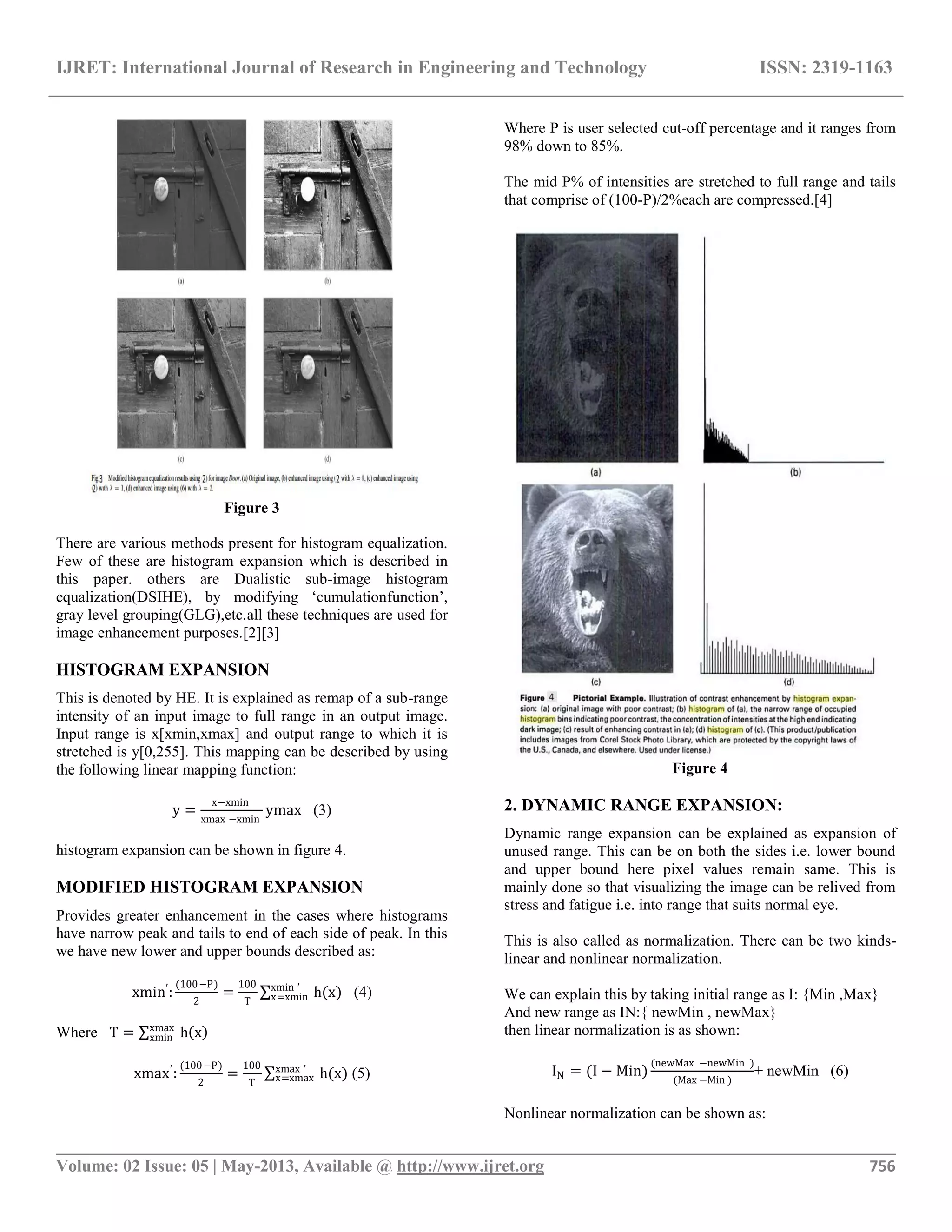 Histogram expansion a technique of histogram equlization | PDF