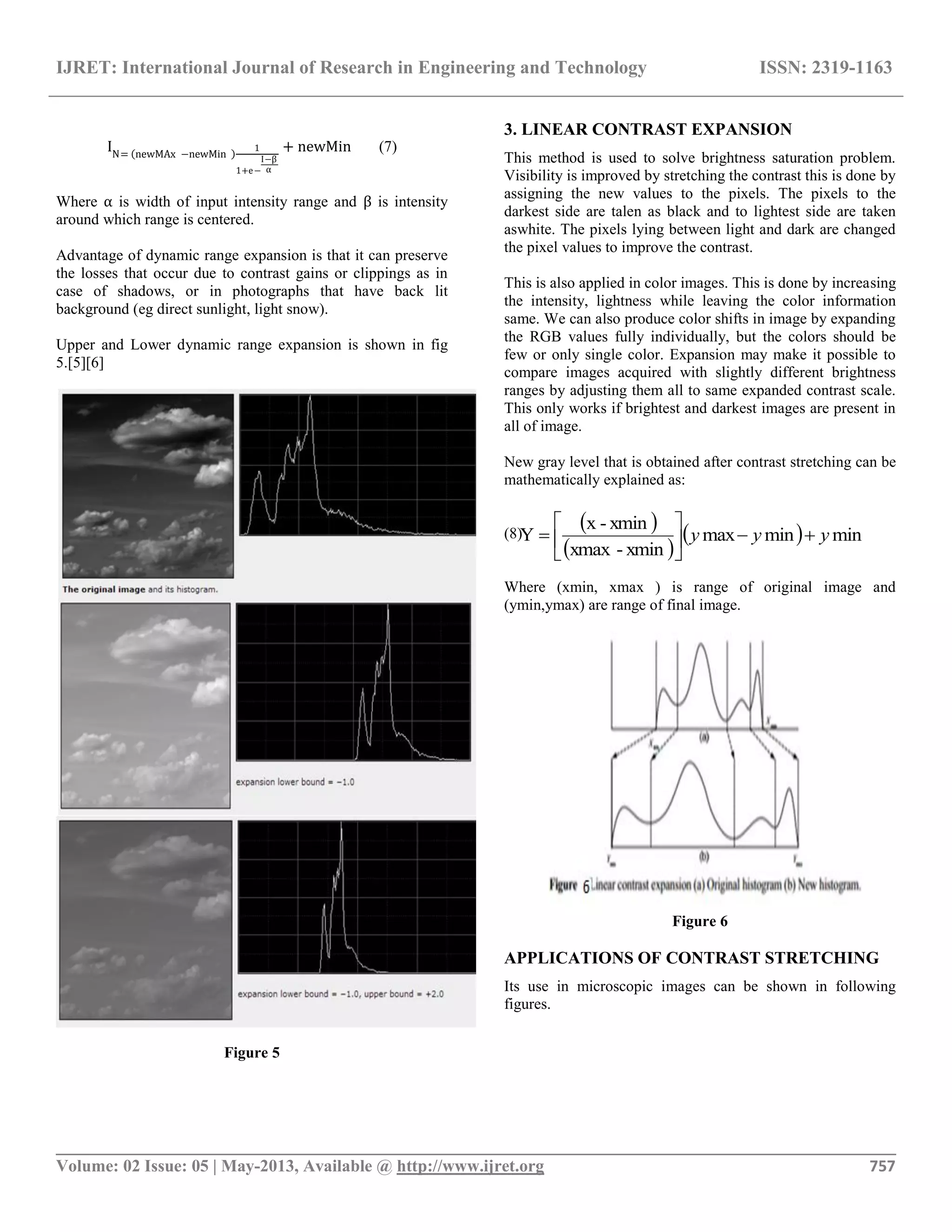Histogram expansion a technique of histogram equlization | PDF