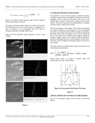 Histogram expansion a technique of histogram equlization | PDF