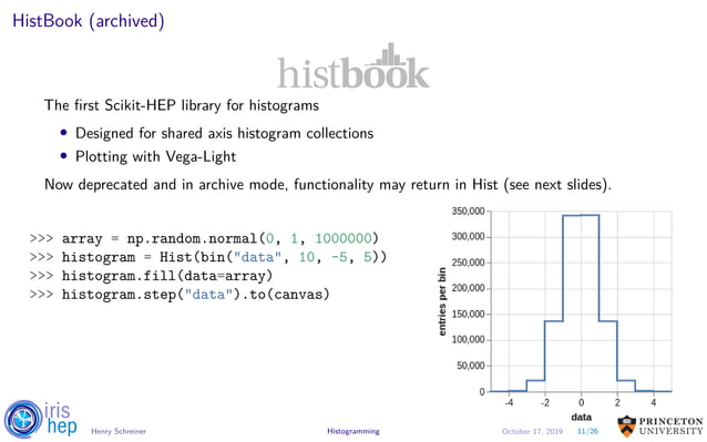 Pyhep 2019 Python Histogramming Packages Ppt