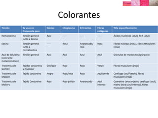 Histología tinción (histology staining) | PPTX