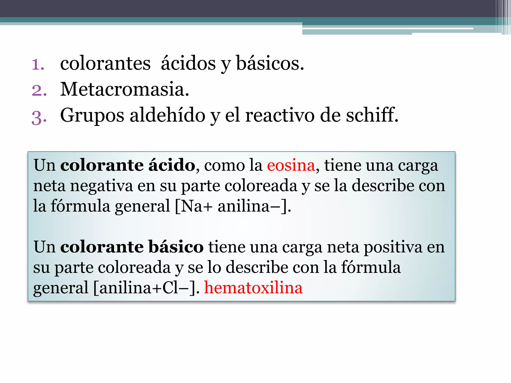 fundamentos químicos de la tincion | PPTX | Chemistry | Science