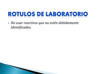 Rotulos de Laboratorio | PPTX