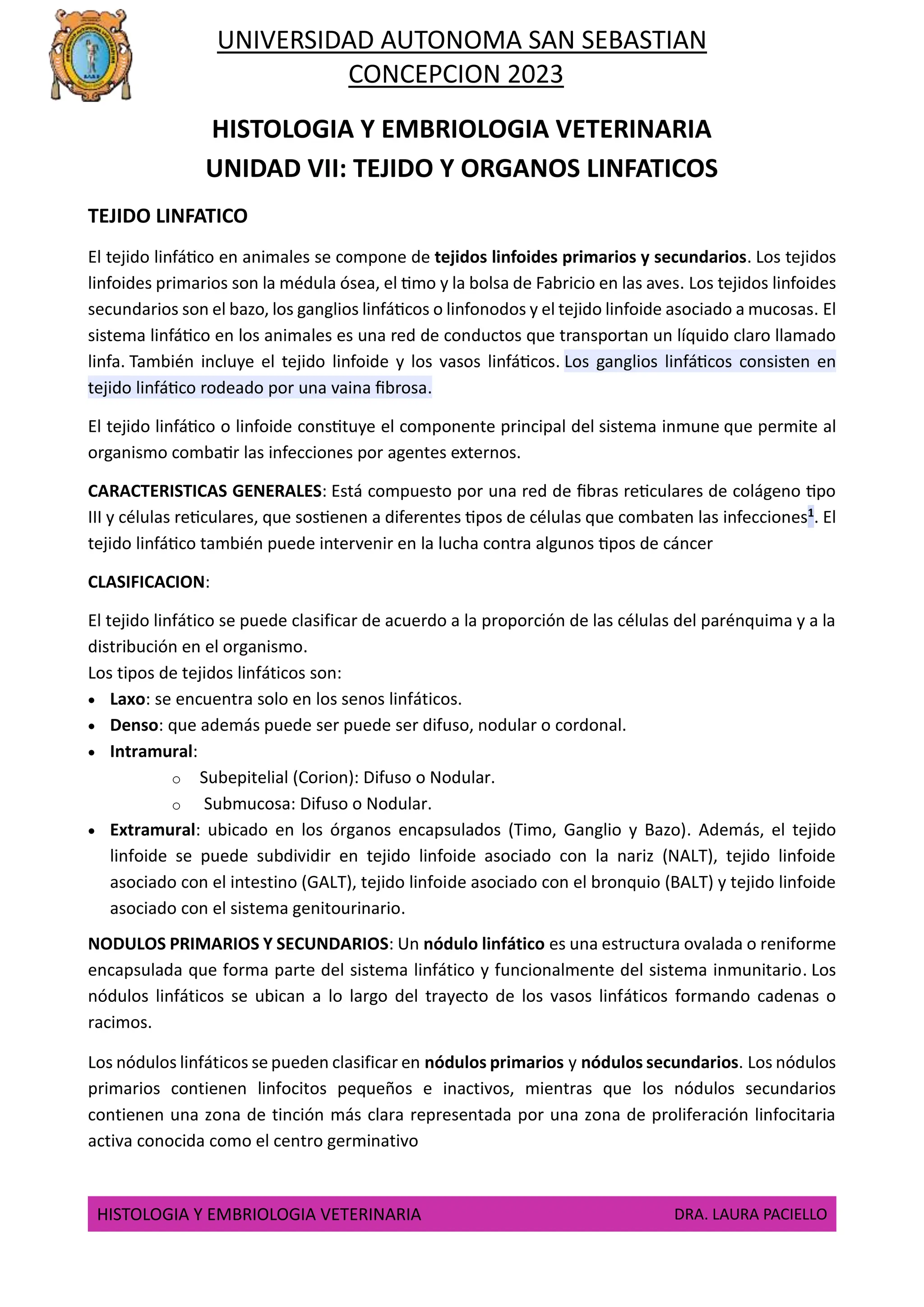 HISTOLOGIA Y EMBRIOLOGIA VETERINARIA UNIDAD VII.docx