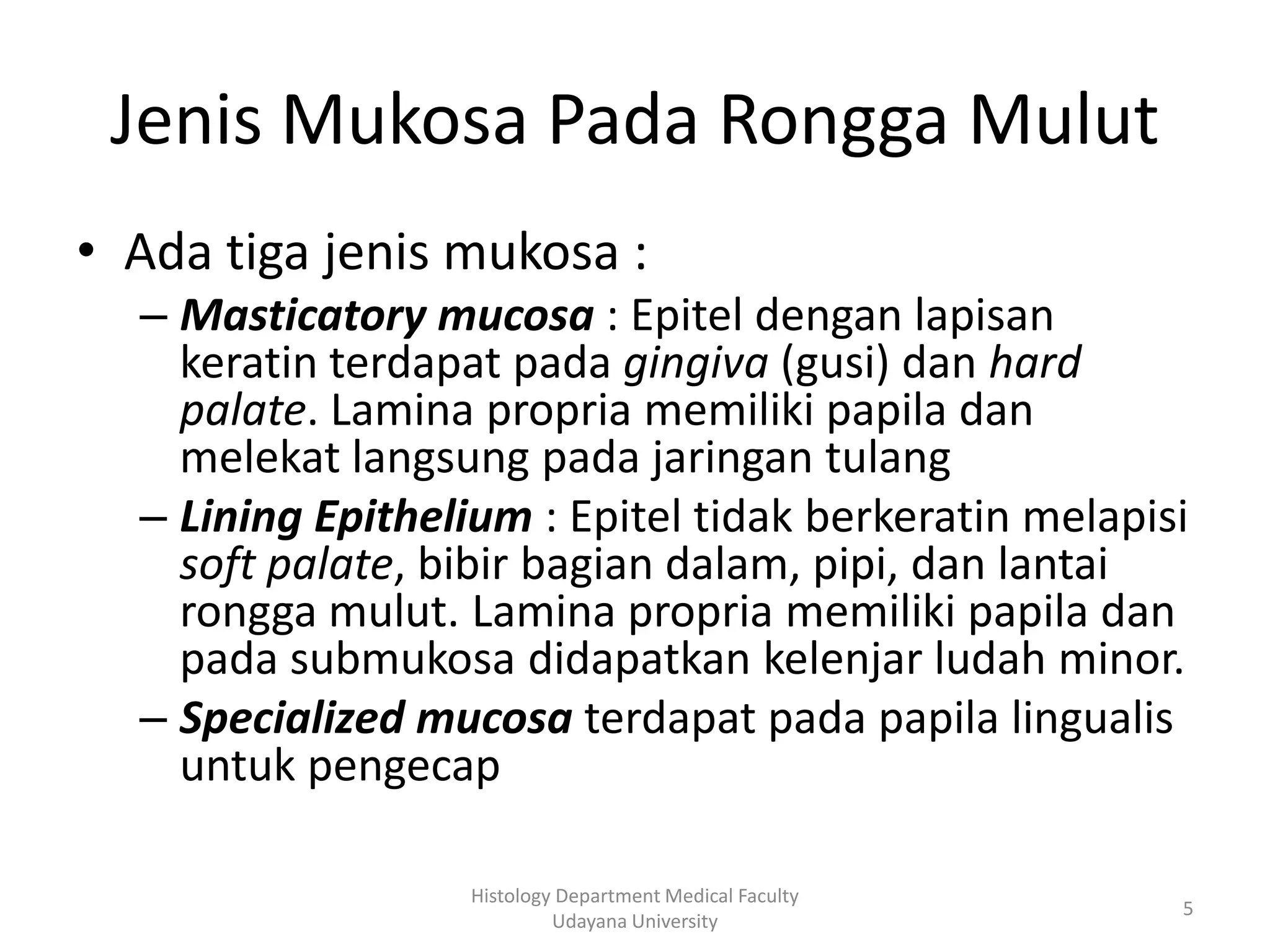 Histologi Rongga Mulut | PPSX