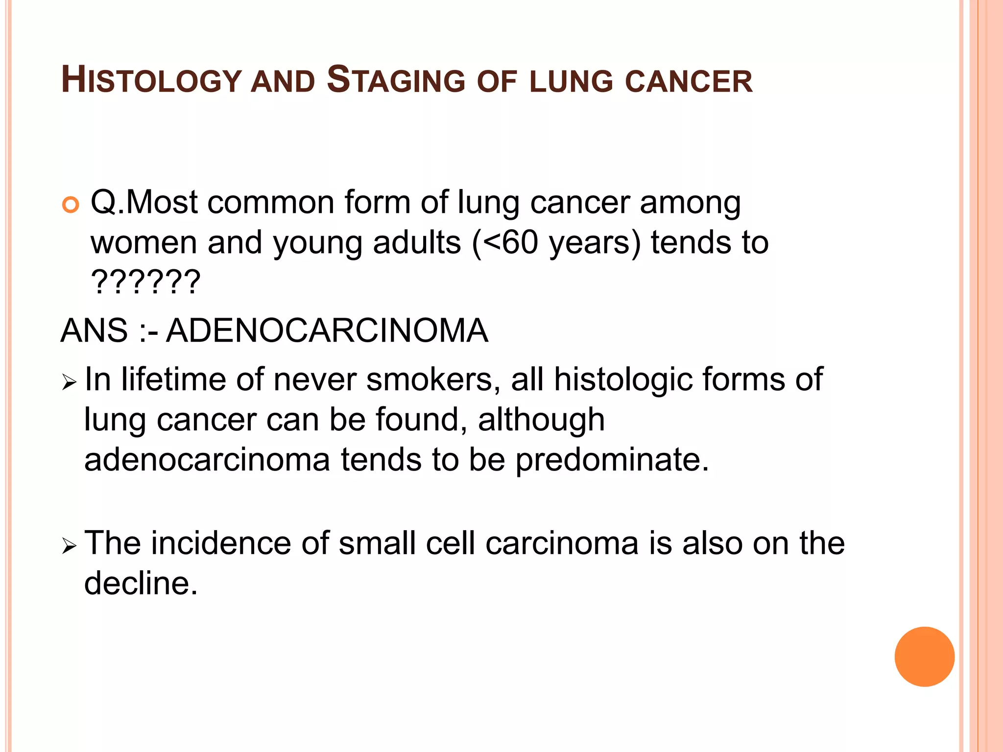 Histology and staging of lung cancer & metastatic | PPTX