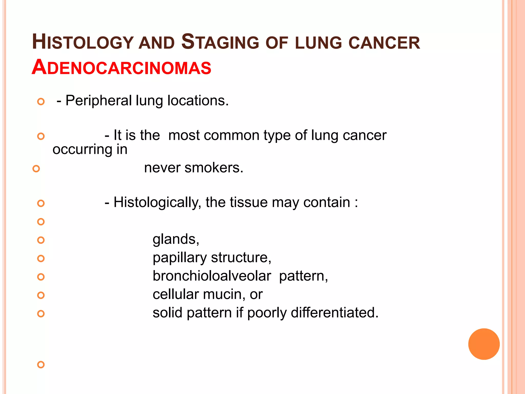 Histology and staging of lung cancer & metastatic | PPTX