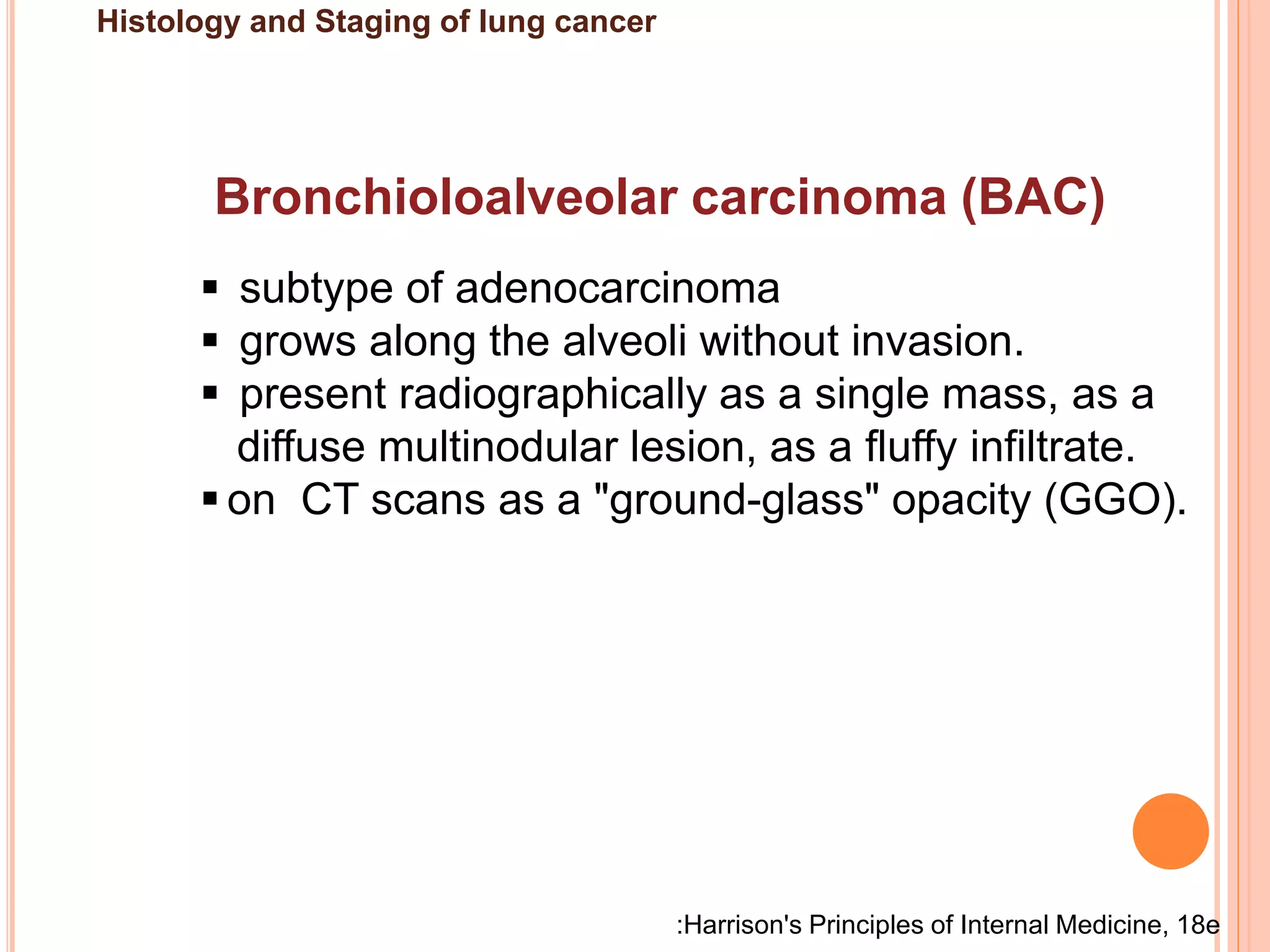 Histology and staging of lung cancer & metastatic | PPTX