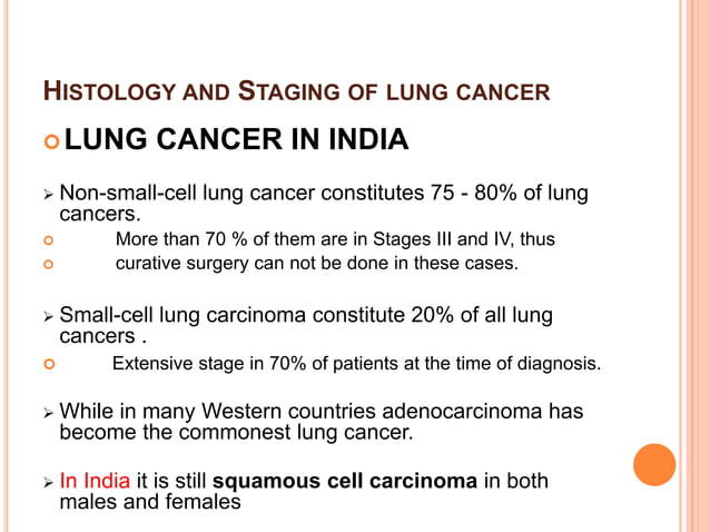 Histology and staging of lung cancer & metastatic | PPT