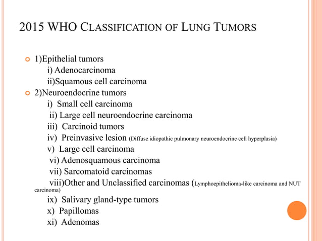 Histology and staging of lung cancer & metastatic | PPT