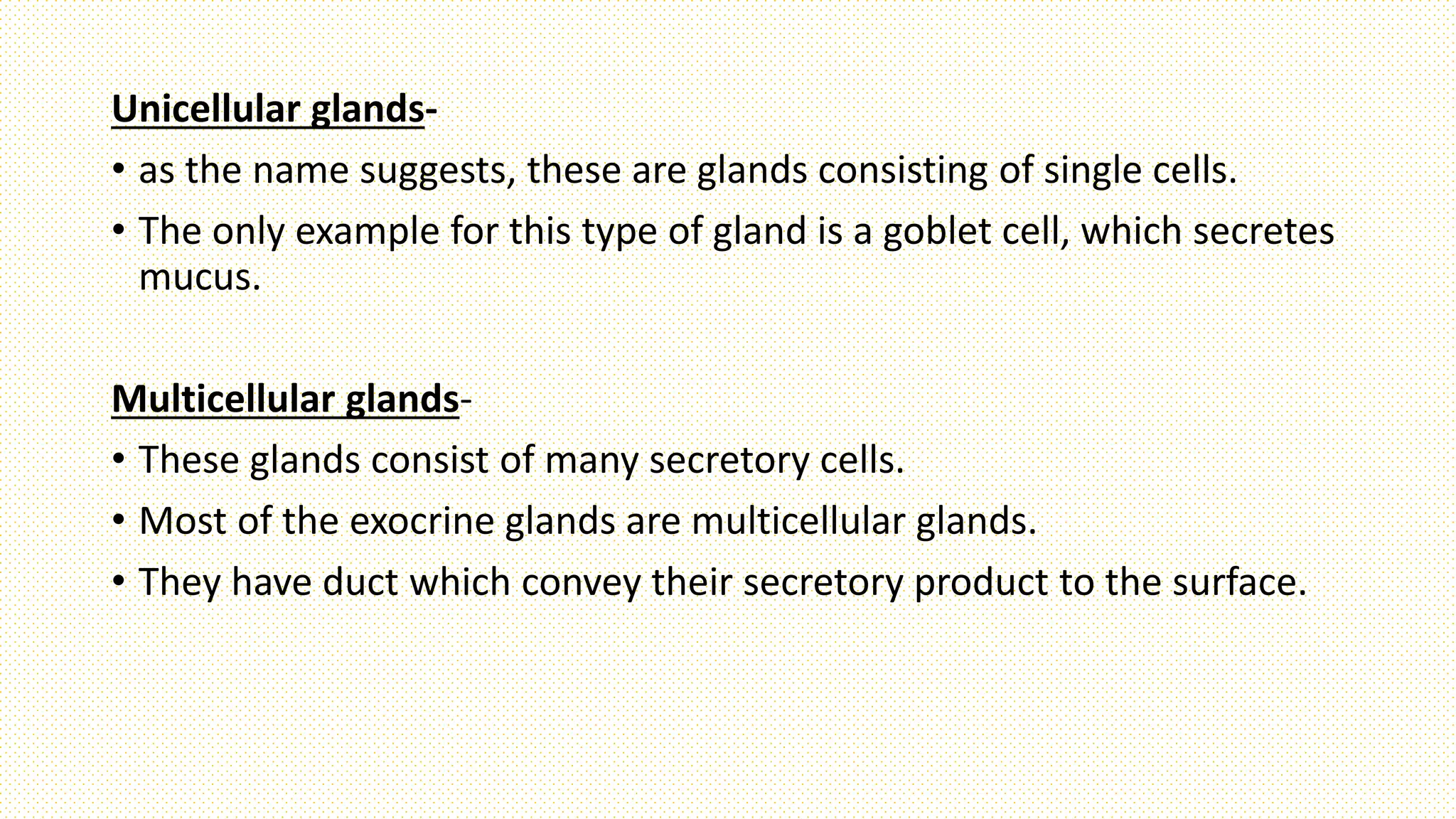 Histology of glands