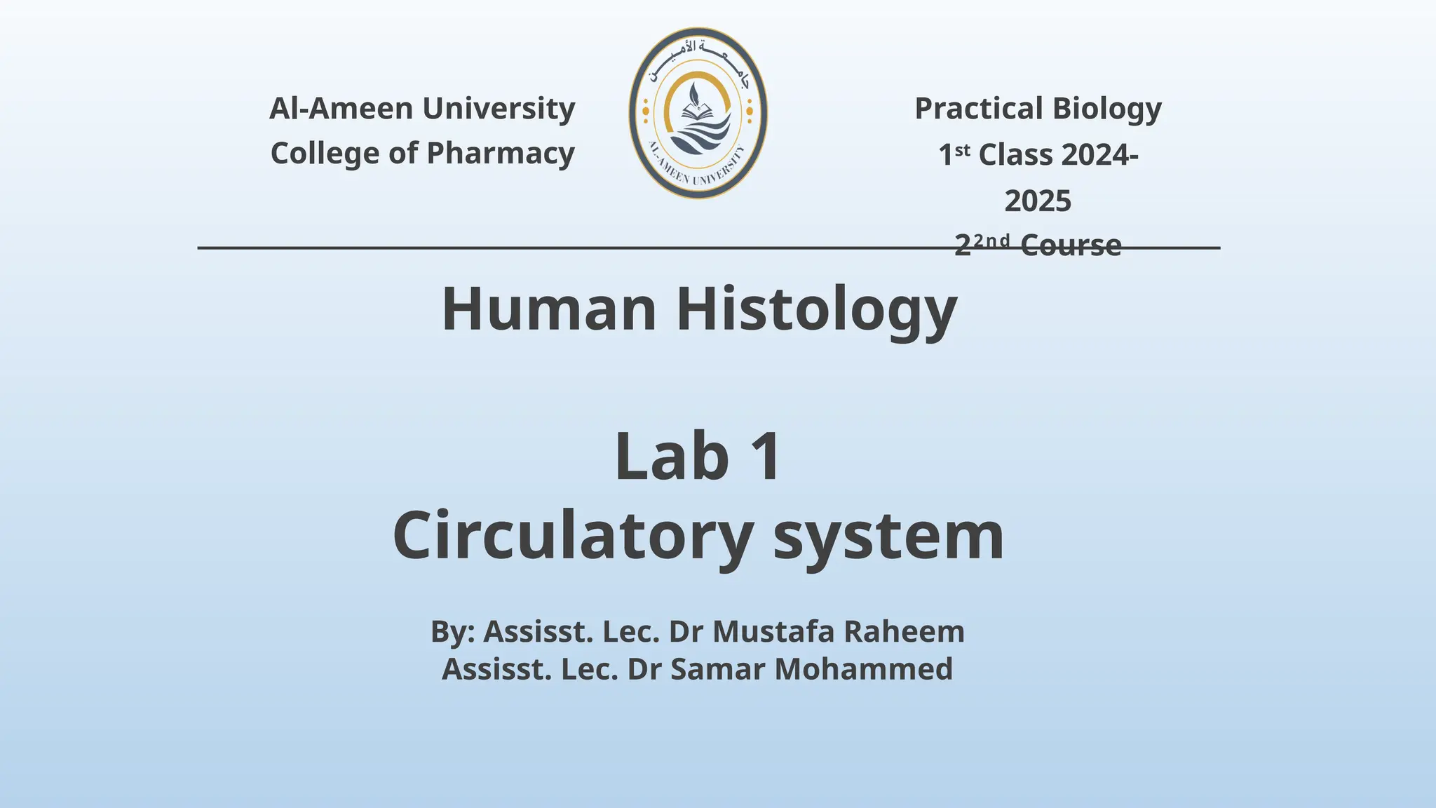 Histology of the circulatory system LAB 1.pptx