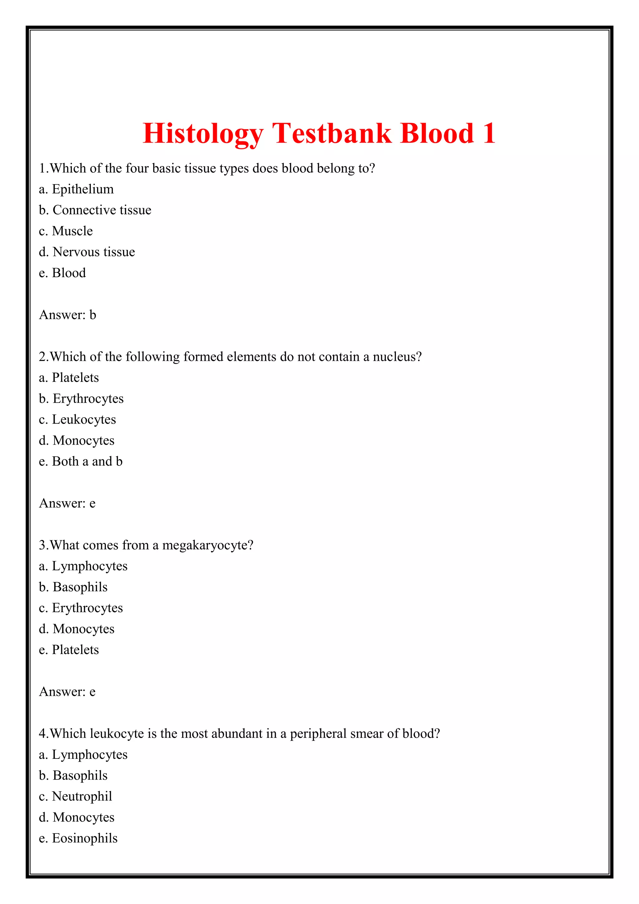 Histology world mcq | PDF