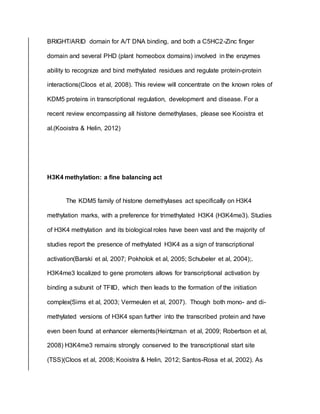 Histone demethylase and it srole in cell biology review | DOCX