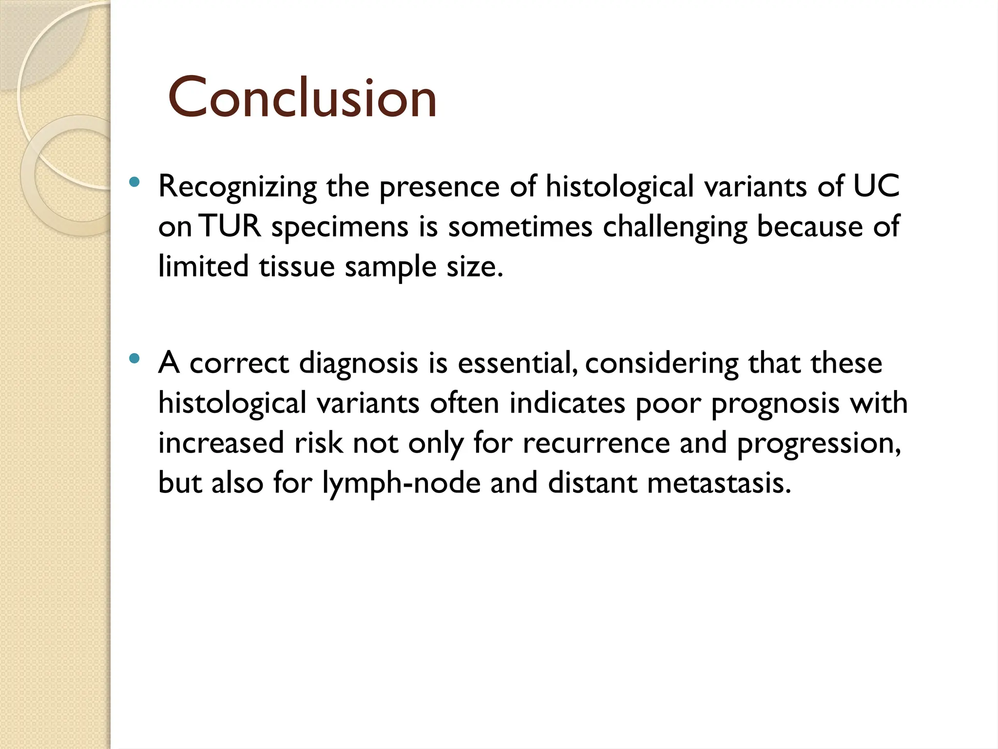 HISTOPATHOLOGICAL DIAGNOSIS OF UROTHELIAL CARCINOMA VARIANTS ON ...