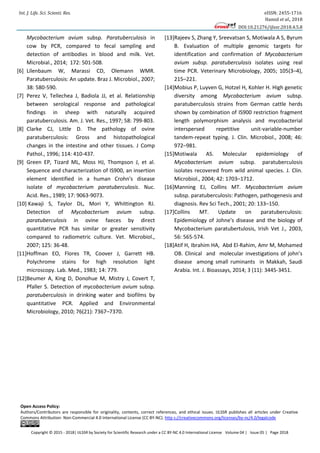 Histopathological and RT-PCR Detection of Mycobacterium paratuberculosis in Tissues of ...