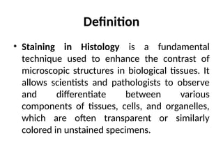 HISTOPATHOLOGY II ;STAINING.pptx STAINIG PROCEDURES AND OBSERVATIONS | PPTX