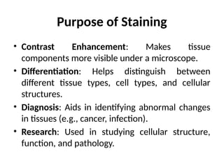 HISTOPATHOLOGY II ;STAINING.pptx STAINIG PROCEDURES AND OBSERVATIONS | PPTX