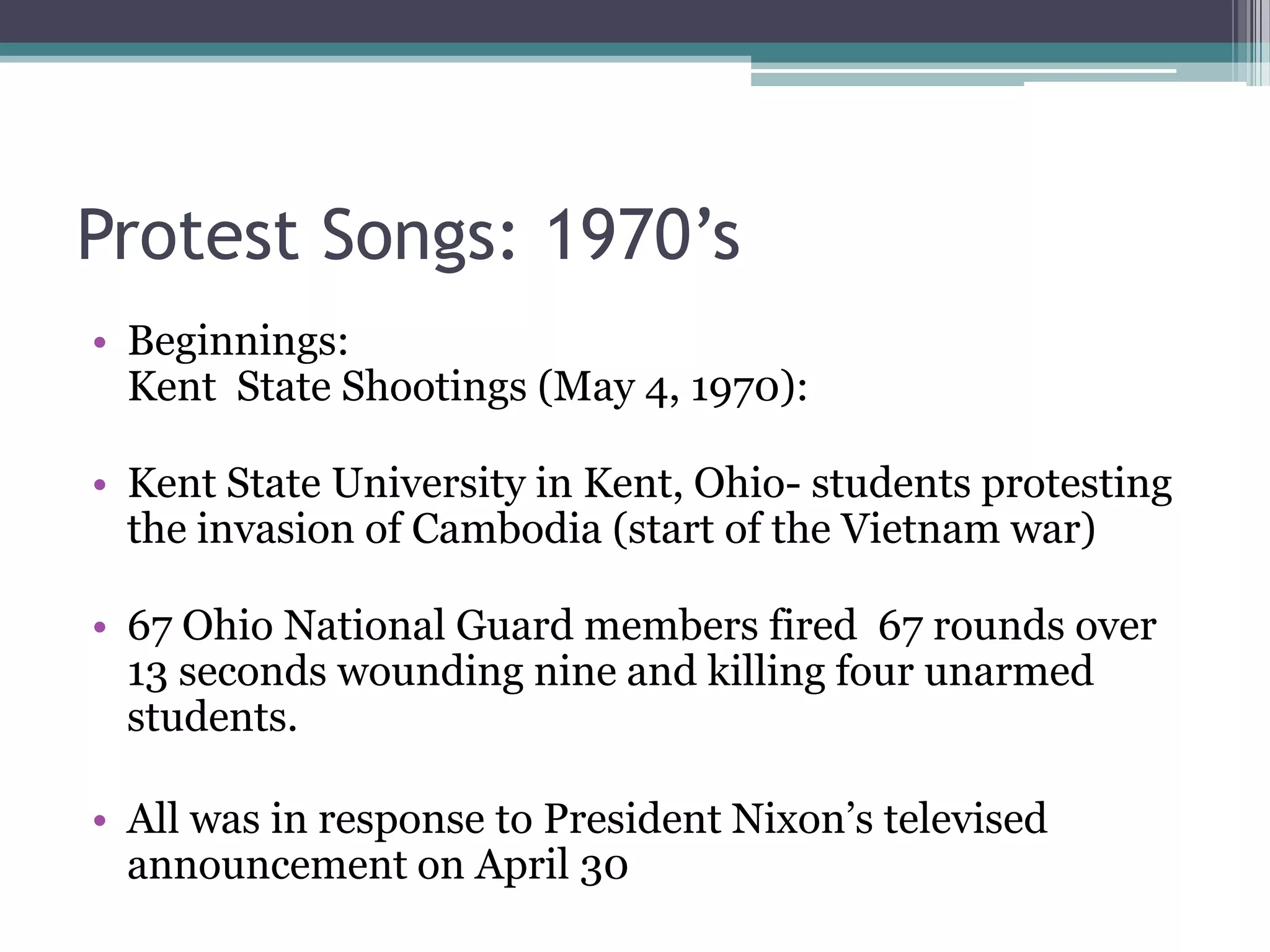 American Protest Songs in the 20th Century | PPTX