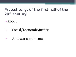 American Protest Songs in the 20th Century | PPTX