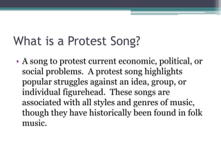 American Protest Songs in the 20th Century | PPT