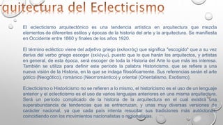 ECLECTICISMO Y ART NOUVEAU | PPTX