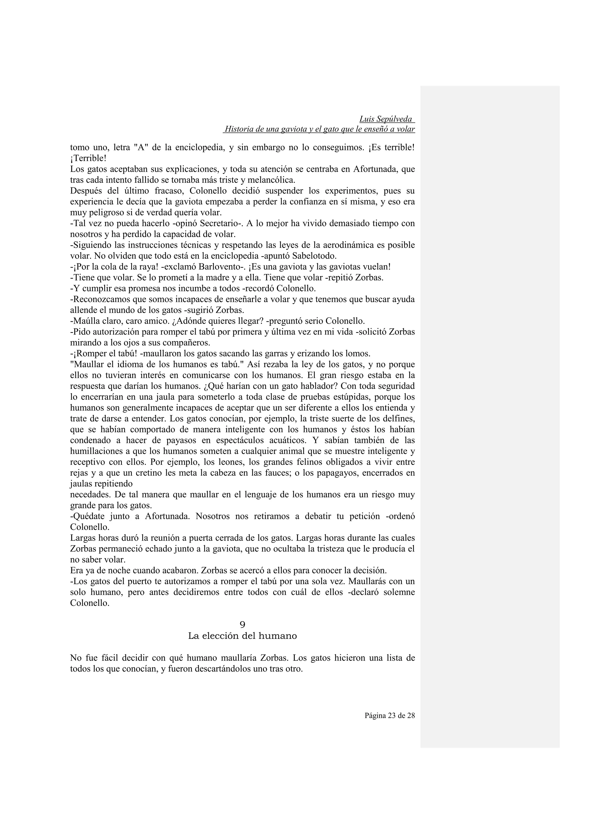 historia-de-la-gaviota.pdf | Fish and Aquariums | Pets