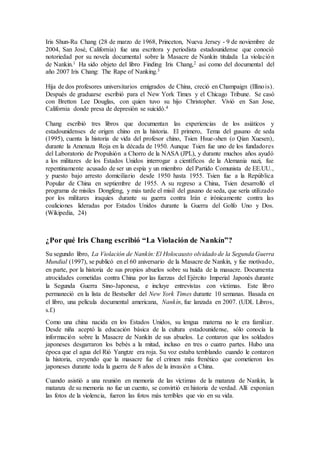 Historia iris chang | DOCX