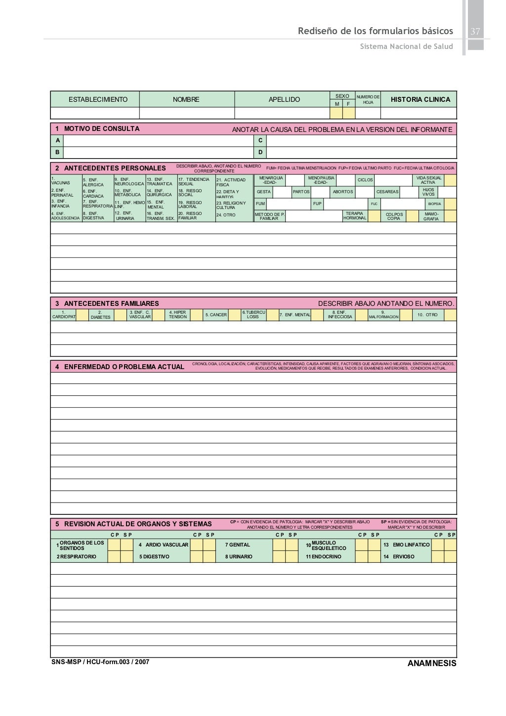 Historia clinica msp