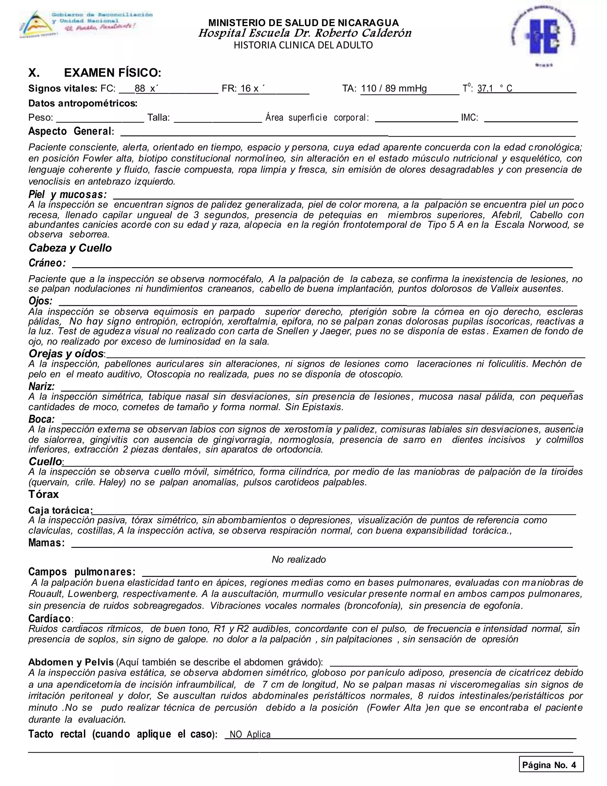 Historia clinica hemorragia gingival 1 semiologia ii. dra. gea | DOTX
