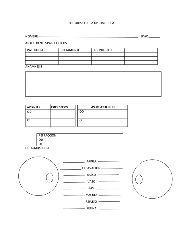 Historia clinica optometrica | PDF