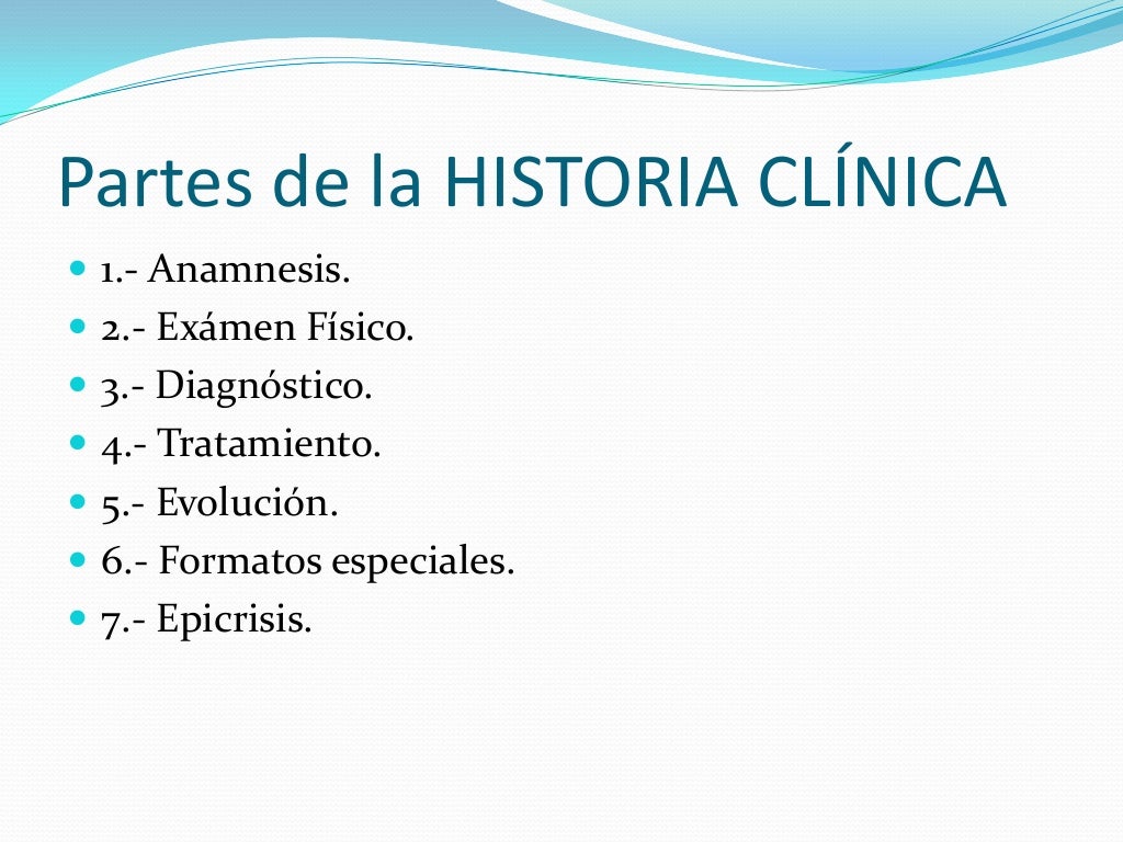 Historia clinica presentacion 2013