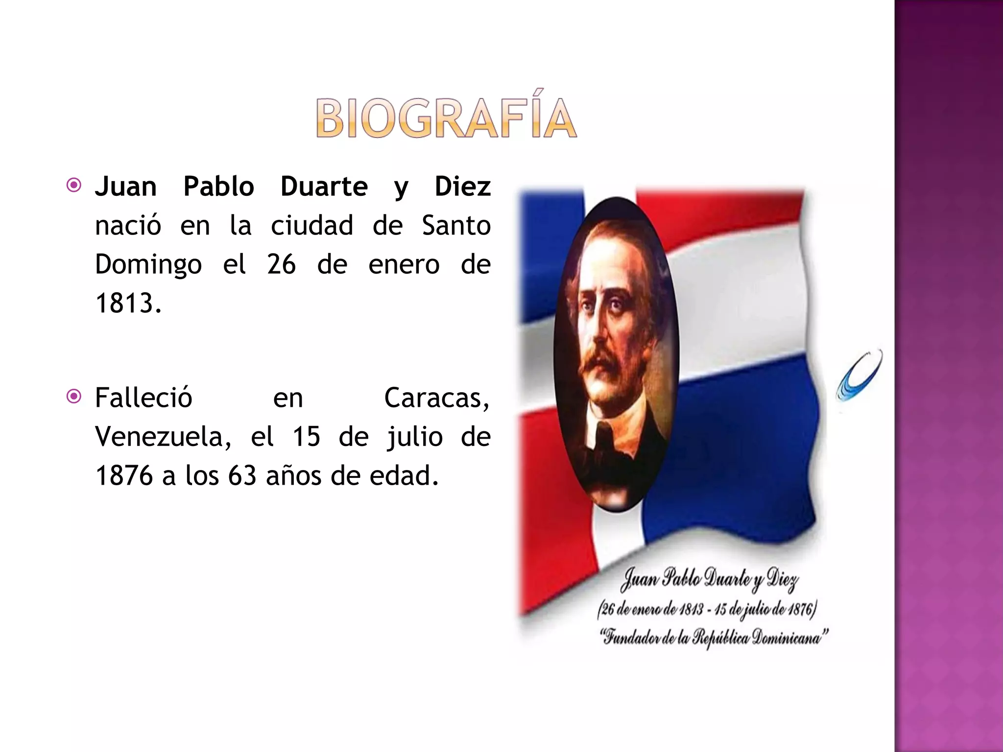 HISTORIA CLICINA PERSONAJES DE LA HISTORIA, JUAN PABLO DUARTE, SALOME ...