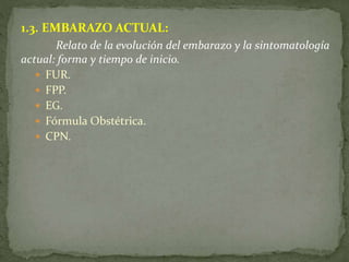 Historia clínica obstétrica | PPTX