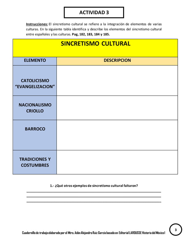 Hojas De Trabajo De Elementos De La Historia, Segundo Grado Proyectos