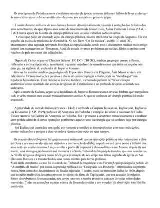 História da Cirurgia Plástica do Nariz | PDF