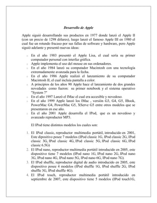 Historia de apple | DOCX